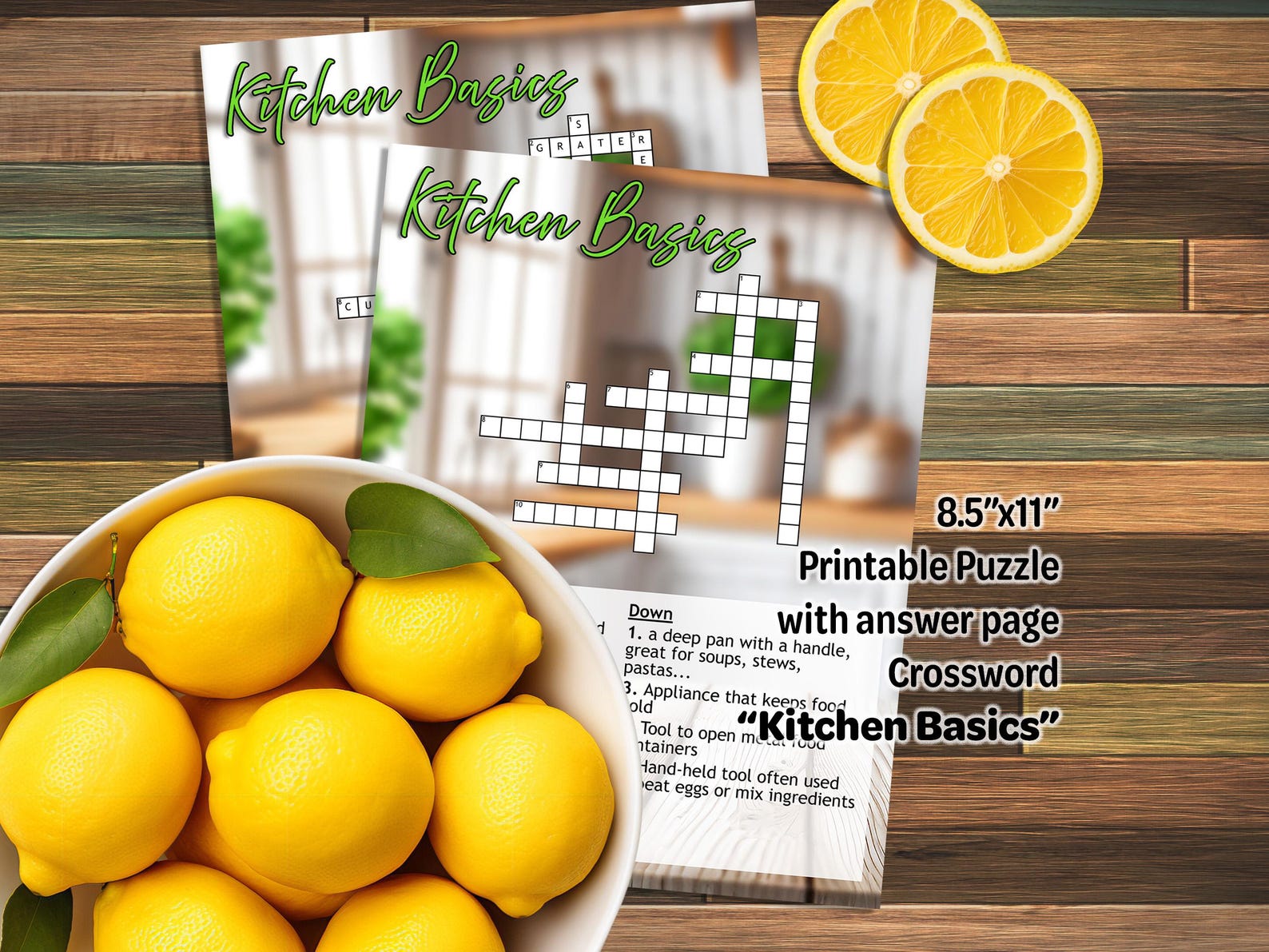 Kitchen Basics Crossword Puzzle – Printable Beginner-level Activity for ...
