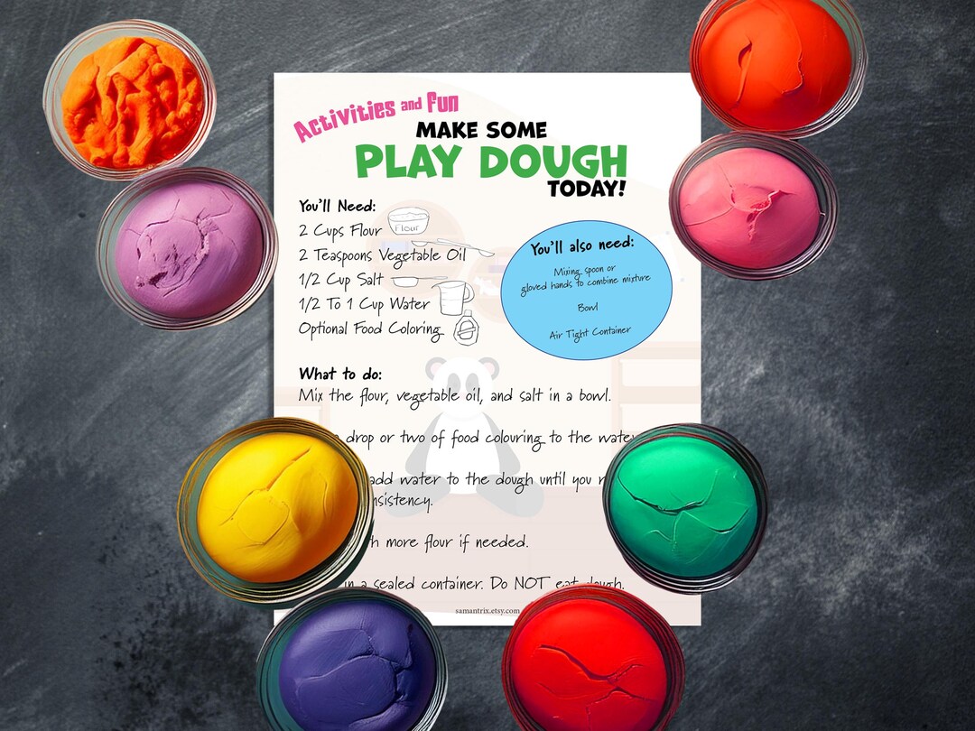 Play Dough Activity, Printable Instructions, Fun Activity Kids & Adults ...