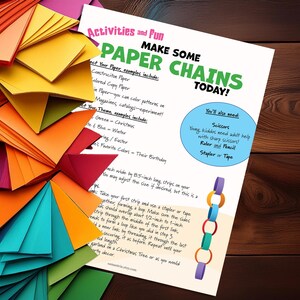 Paper Chain Activity, Printable Instructions, Fun Paper Activity Kids ...