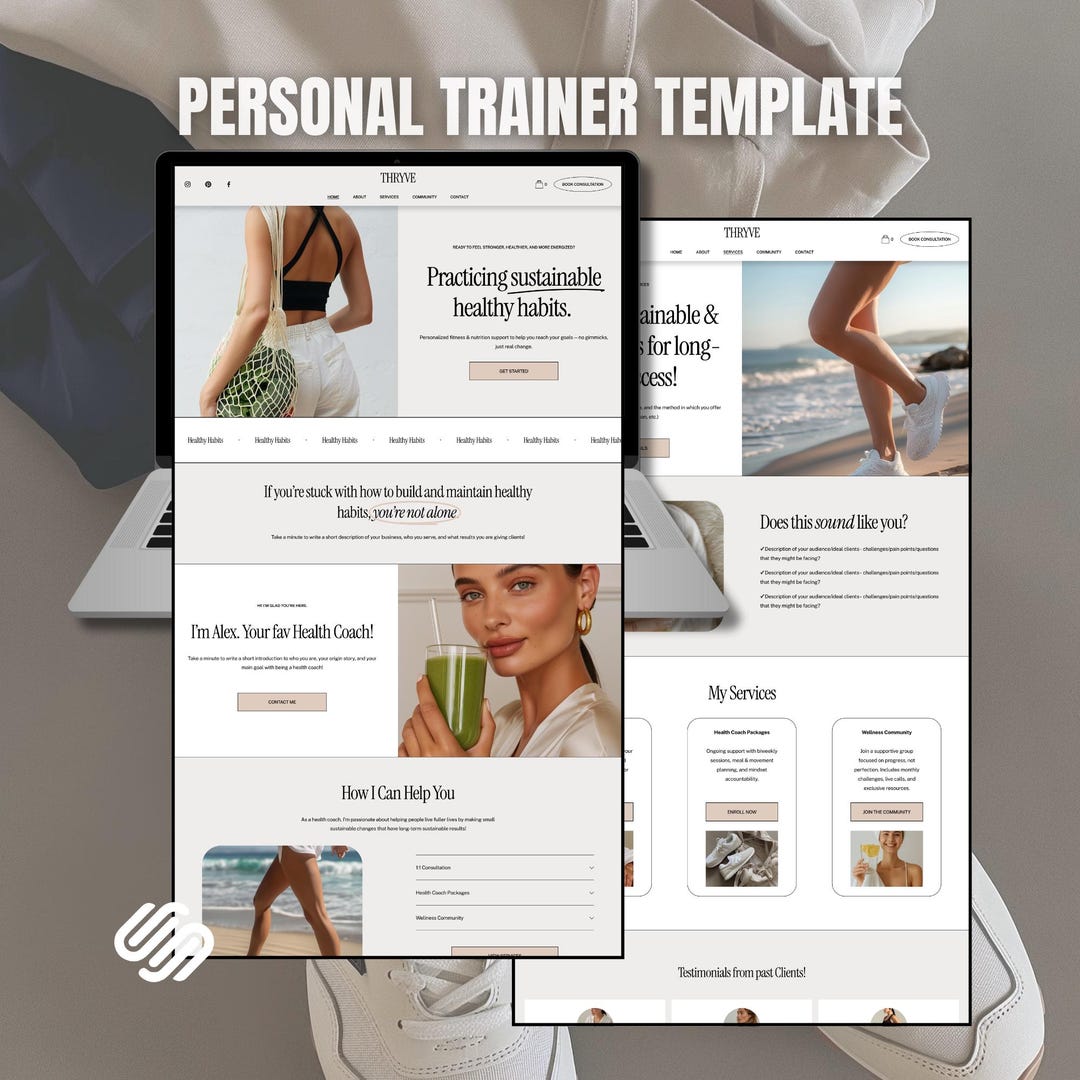 Squarespace Template: Health Coach Website Design (7.1, Customizable ...