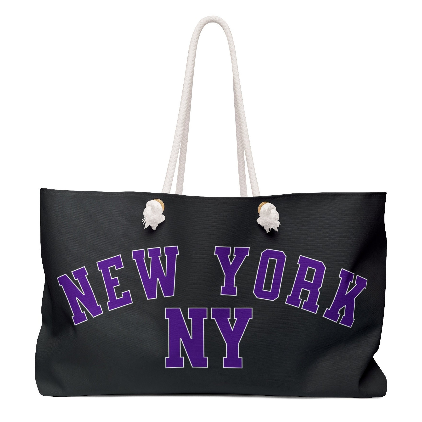 Varsity Letter NY Tote Bag, Black NYC Violet NYC Totebag, New York ...