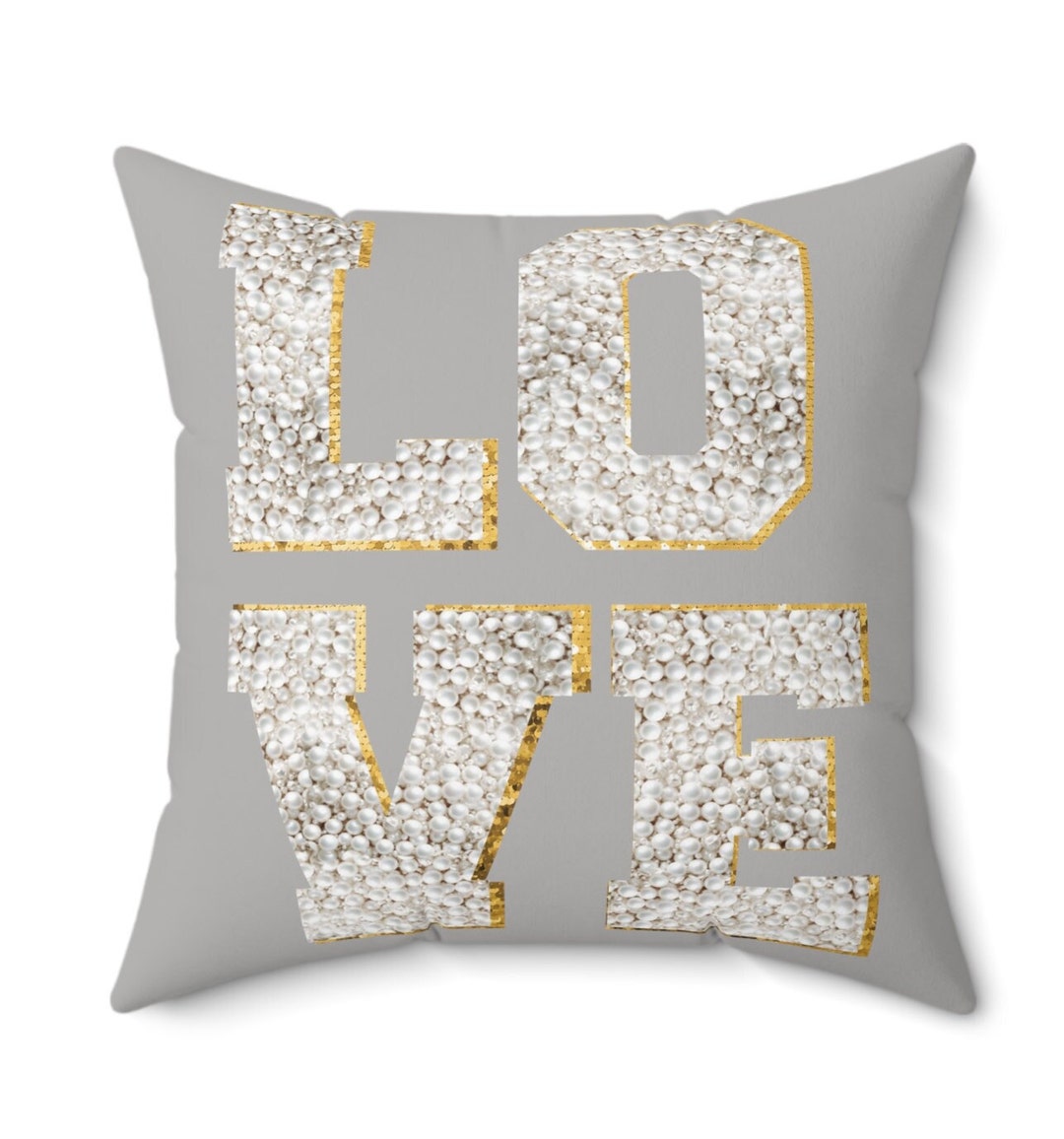 Baroque Rococo Pearl Coquette Bedroom Decor, Pearly Faux Appliqué, Gray ...