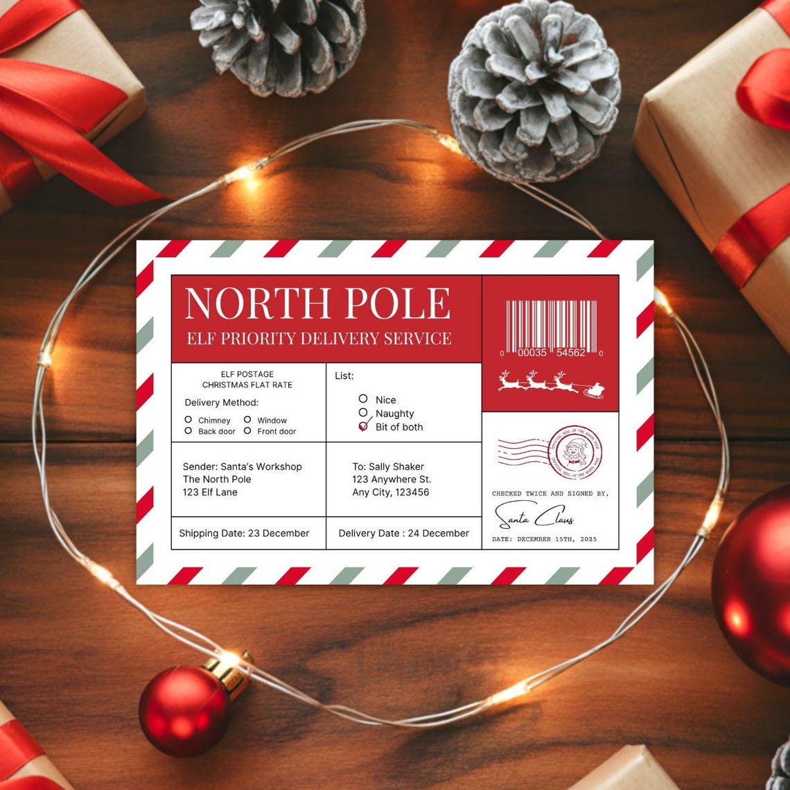 Editable Santa's North Pole Shipping Labels (canva Template) - Etsy