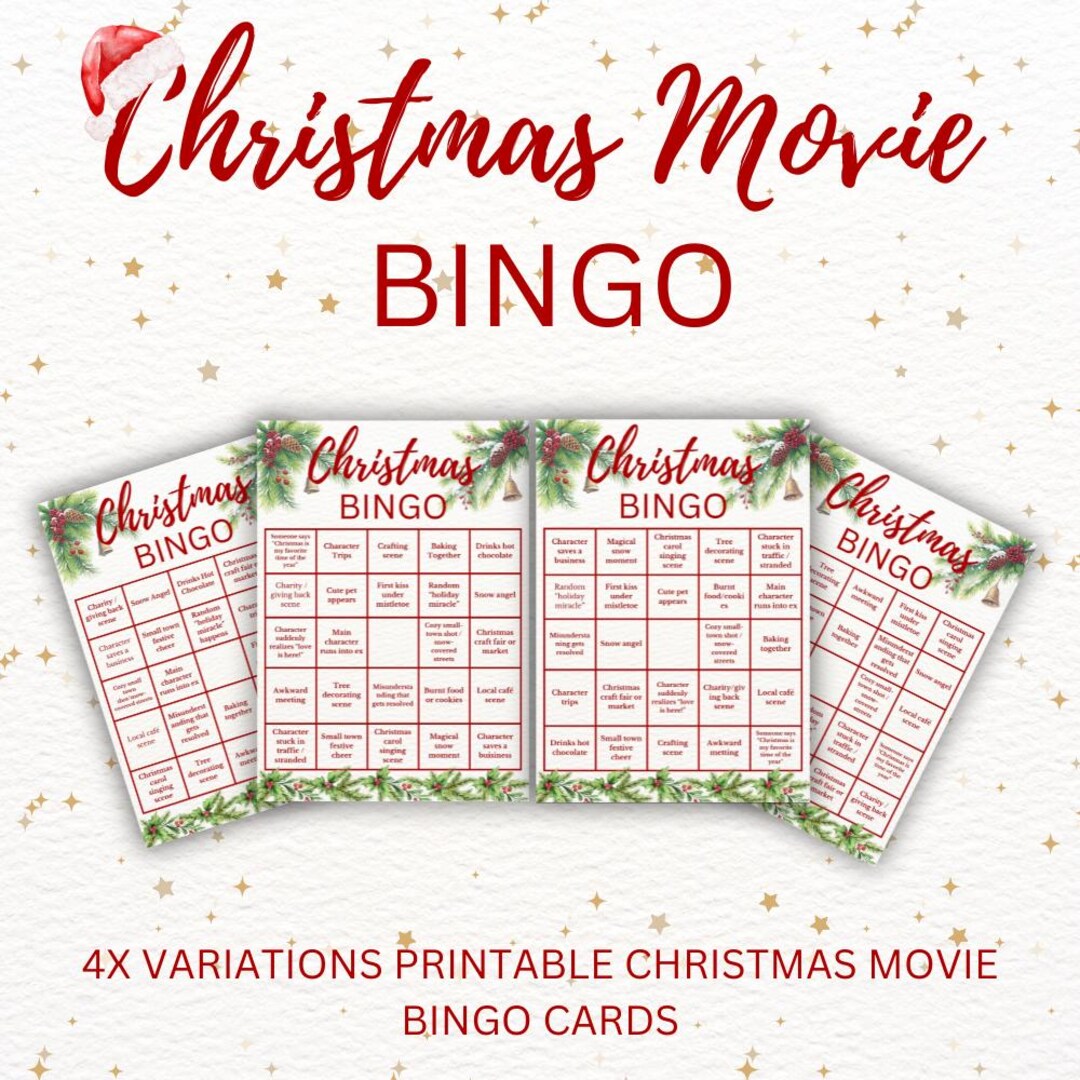 Christmas Movie Bingo Cards | 4 Variations | Digital Download | Classic ...