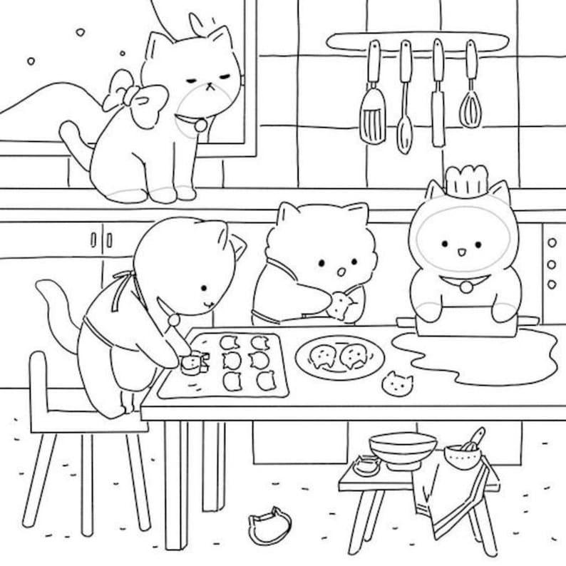 Purrfect Palette: Adorable Kitty Coloring Collection (1-5) - Etsy
