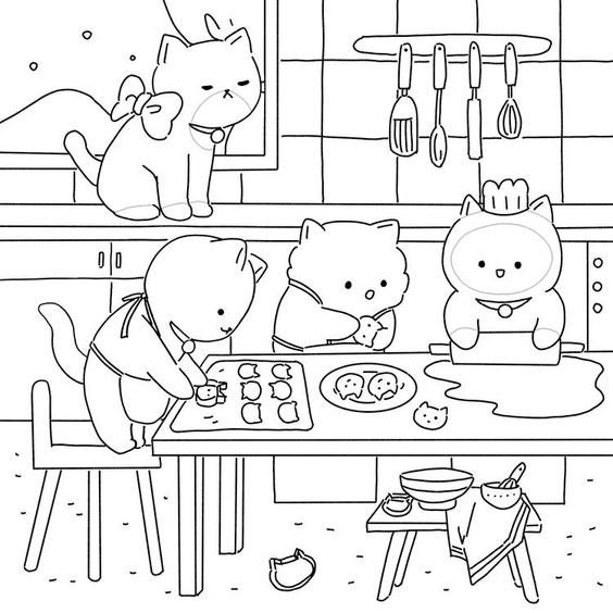 Purrfect Palette: Adorable Kitty Coloring Collection (1-5) - Etsy