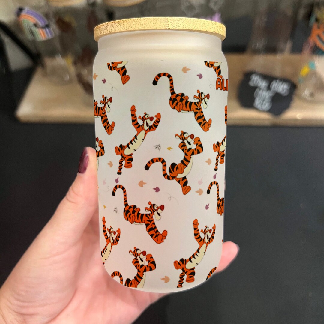 Tigger Cup Tigger Glass Cup Frosted Glass Can Western Cup - Etsy