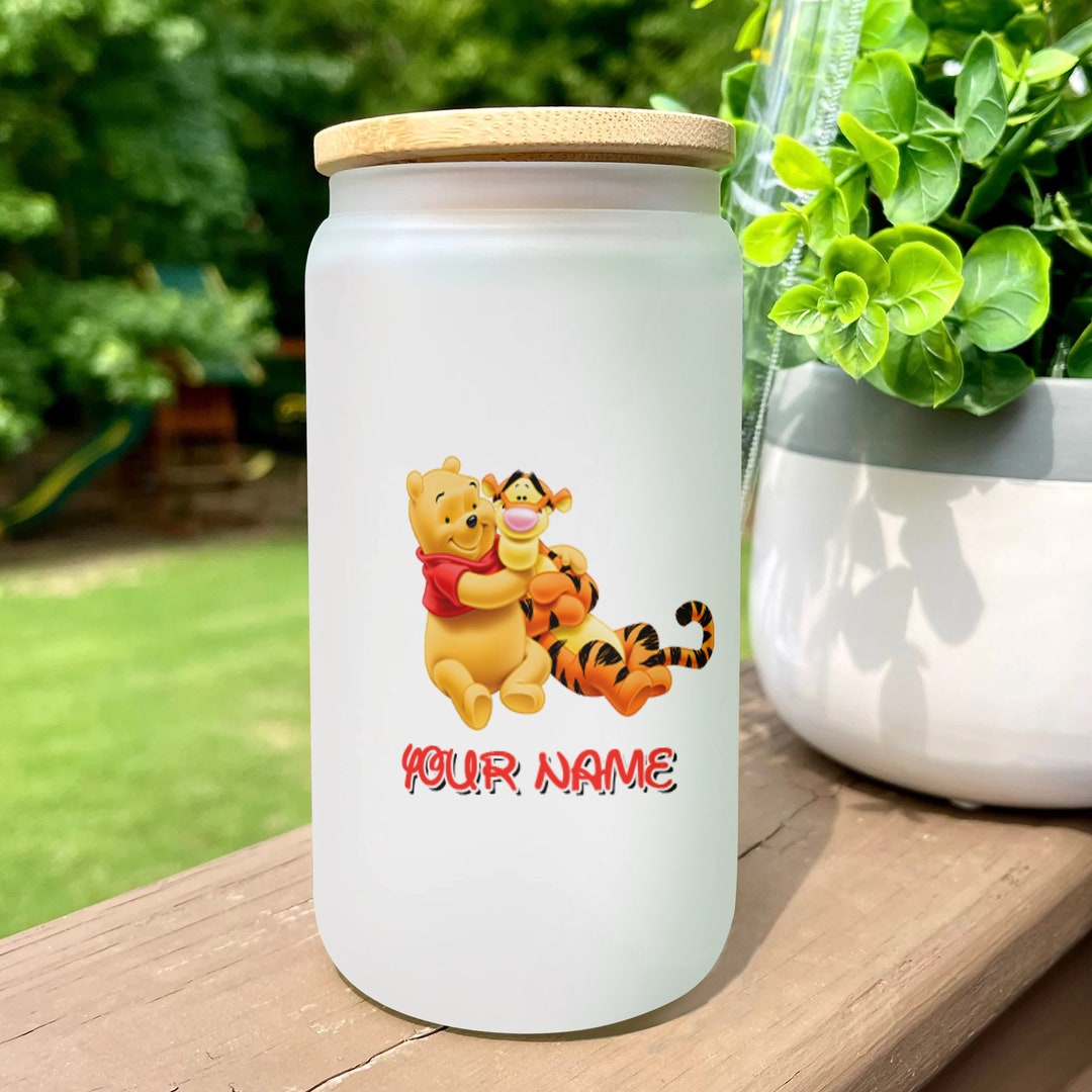 Pooh Tigger Cup Pooh Tigger Glass Cup Disney Cup Frosted - Etsy