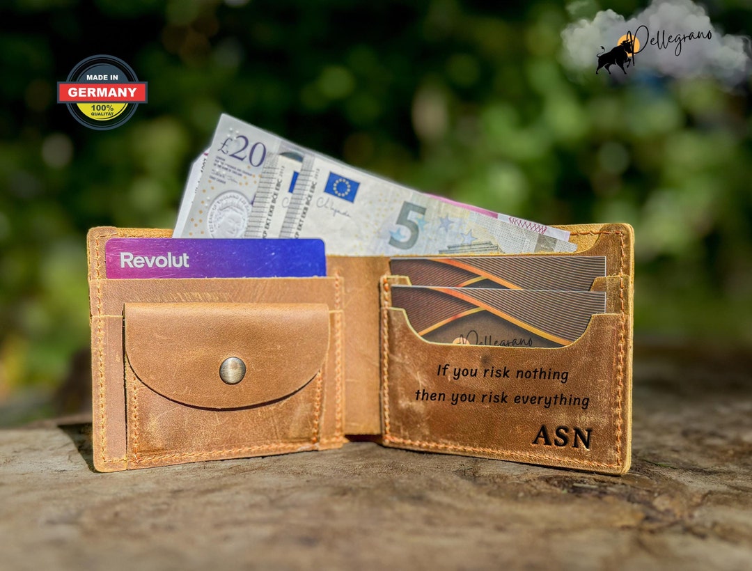 Personalized Italian Leather Bifold Wallet: Handmade Full Grain Vintage ...