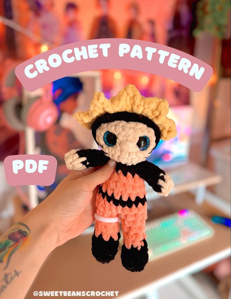 Nori Ninetails Ninja Crochet Pattern DIGITAL PDF Low-sew Crochet Bite ...