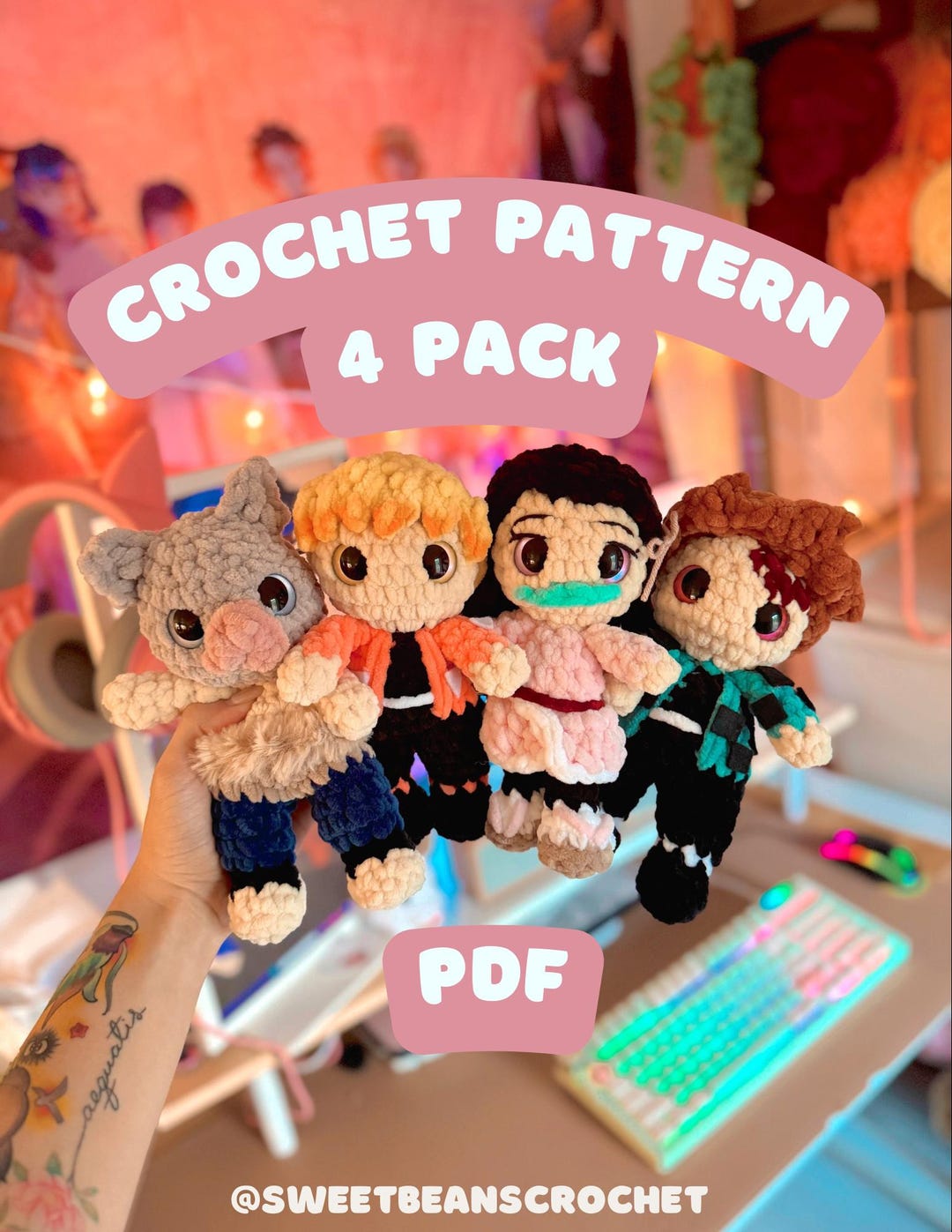 4 Pack Protectors Crochet Patterns DIGITAL PDF - Blossom, Sol, Wilder ...