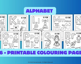 Simple Alphabet Colouring Pages - Etsy