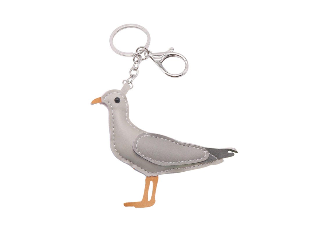 Faux Leather Pigeon Keychain, Silver-tone Bird Bag Charm - Etsy