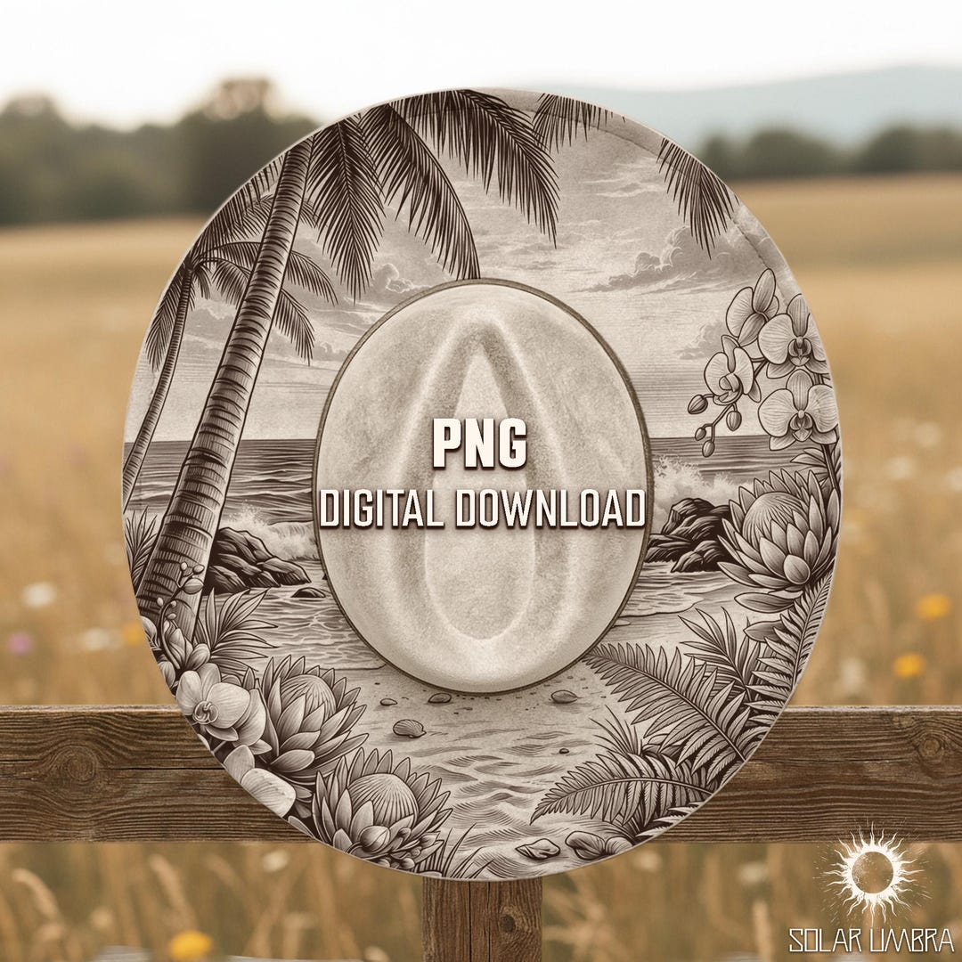 Palm Tree Hat Burning Design, Safari Hat Laser Engraving Template ...