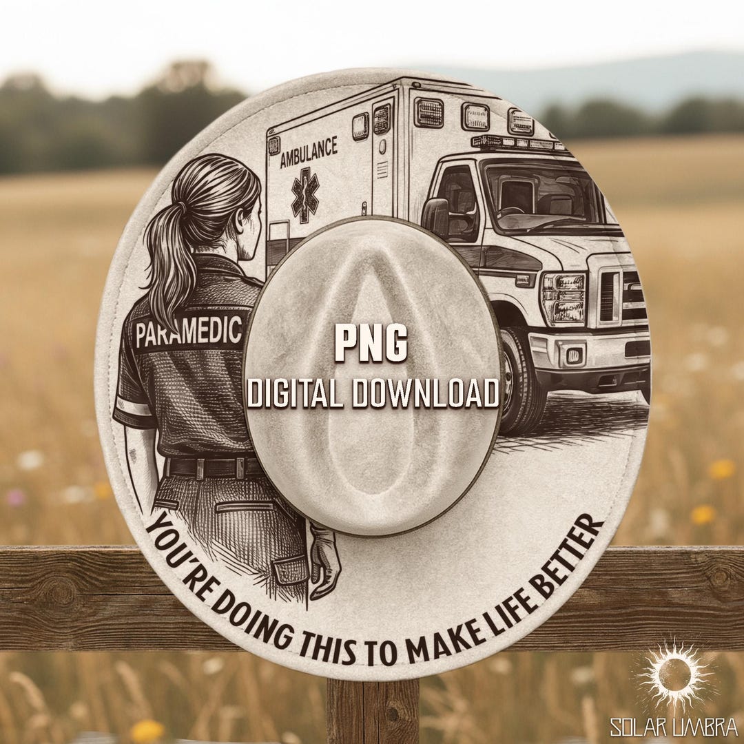 Paramedic and Ambulance Hat Burning Design, Fedora Hat Laser Engraving ...