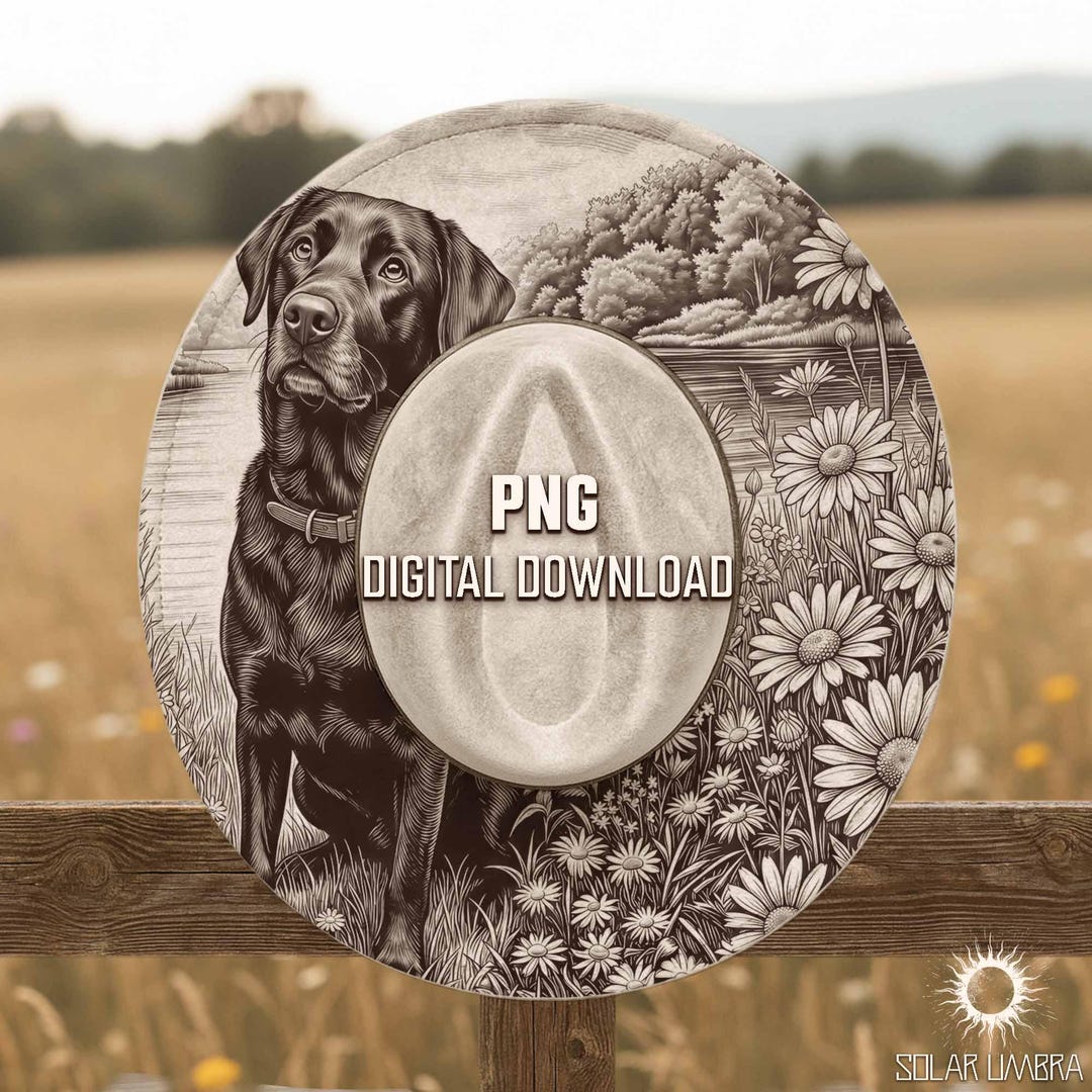 Labrador by the Lake Hat Burning Design, Floral Laser Engraving ...