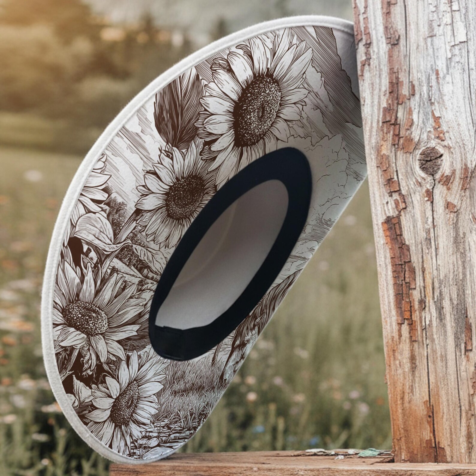Horse & Sunflowers Hat Laser Engraving Design (PNG, PDF) - Etsy