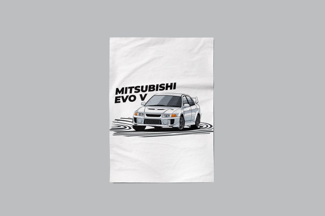 Large Mitsubishi Evo Poster Lancer Evolution V JDM Rally Car Art Big ...
