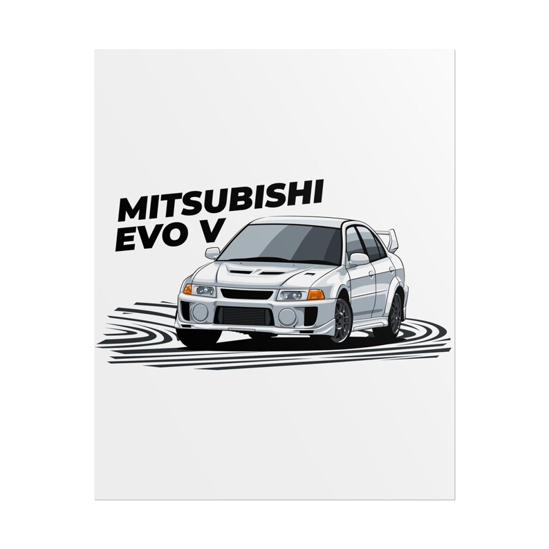 Large Mitsubishi Evo Poster Lancer Evolution V JDM Rally Car Art Big ...