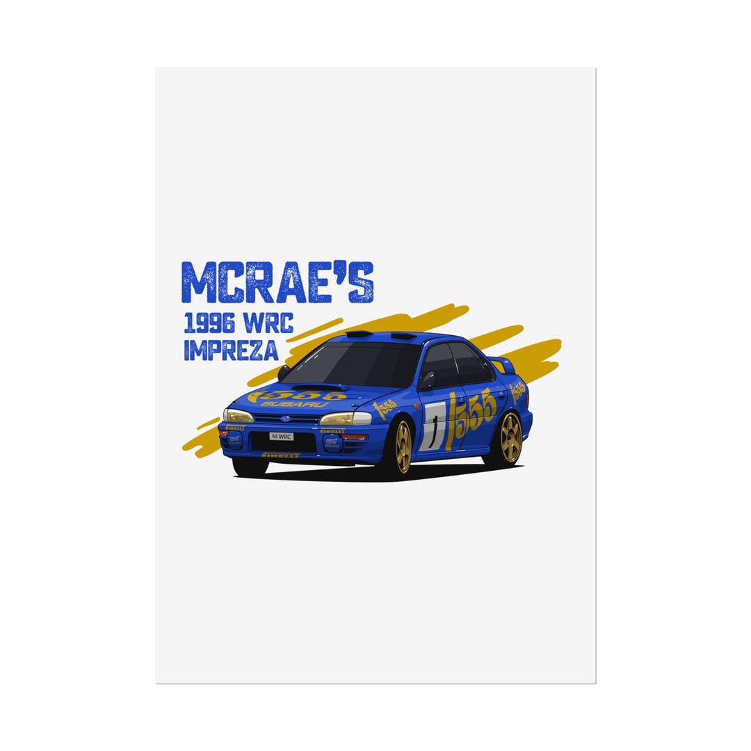 Subaru Impreza WRC 1996 Rally Car Poster Iconic Motorsport Wall Art for ...