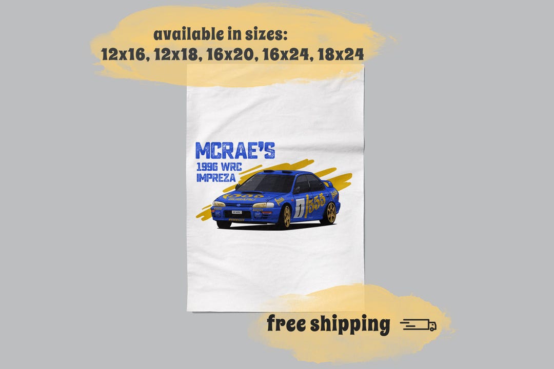 Subaru Poster | Large Rally Artwork of Impreza WRC | Big Size Car Print ...
