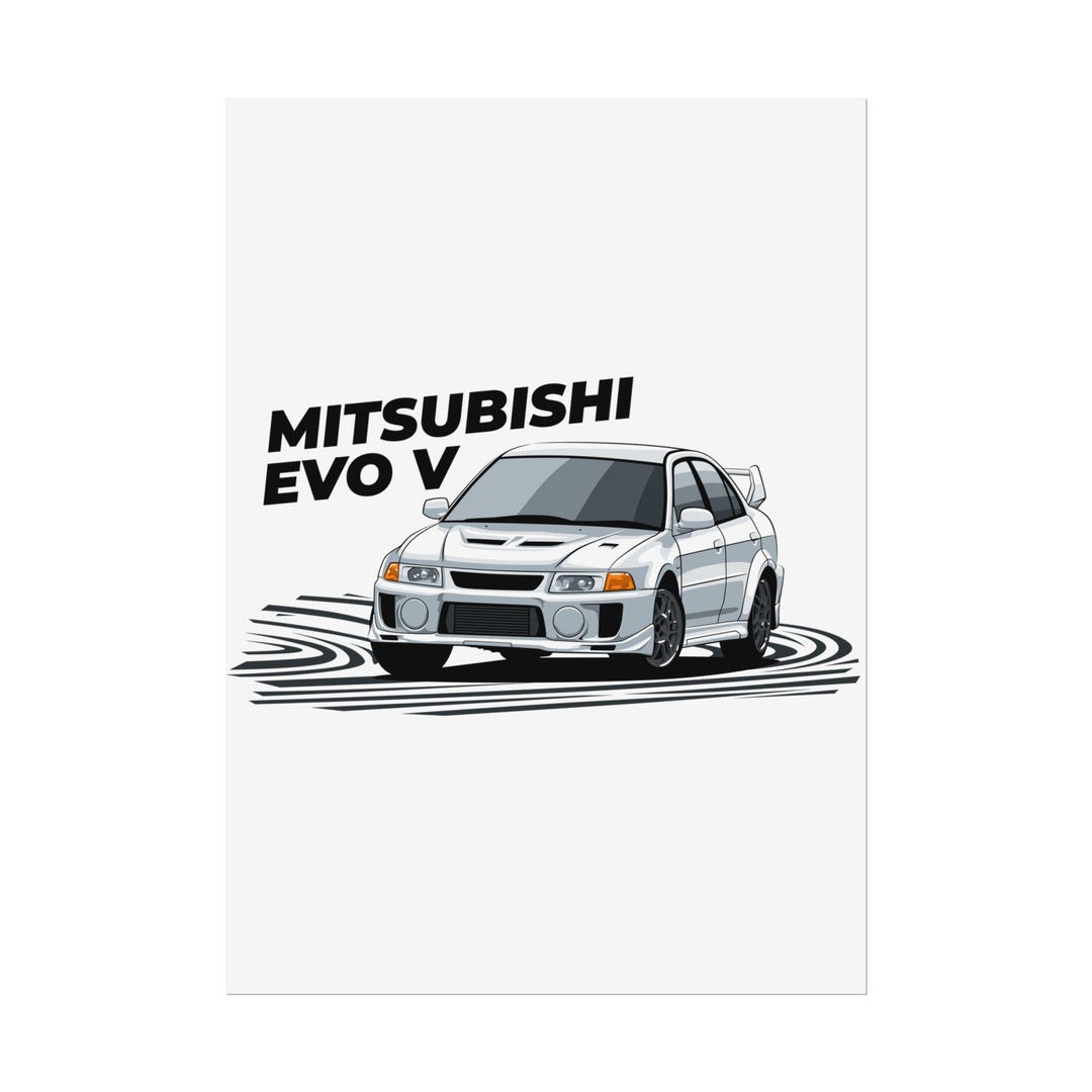 Mitsubishi Lancer Evolution V Poster JDM Rally Car Art High-quality ...