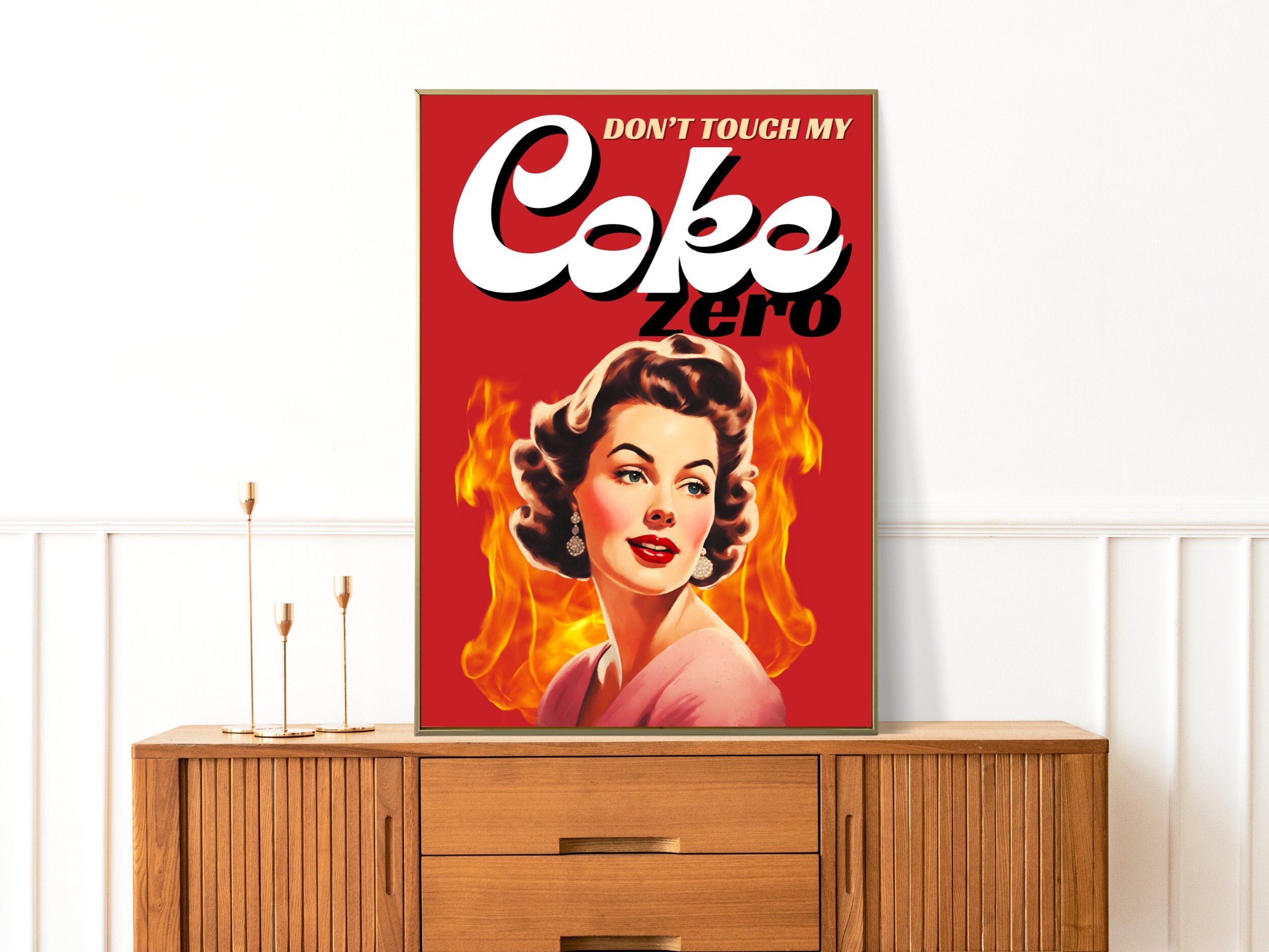 Don't Touch My Coke Zero Retro Kitchen Print, 50s 60s Housewife Soda ...