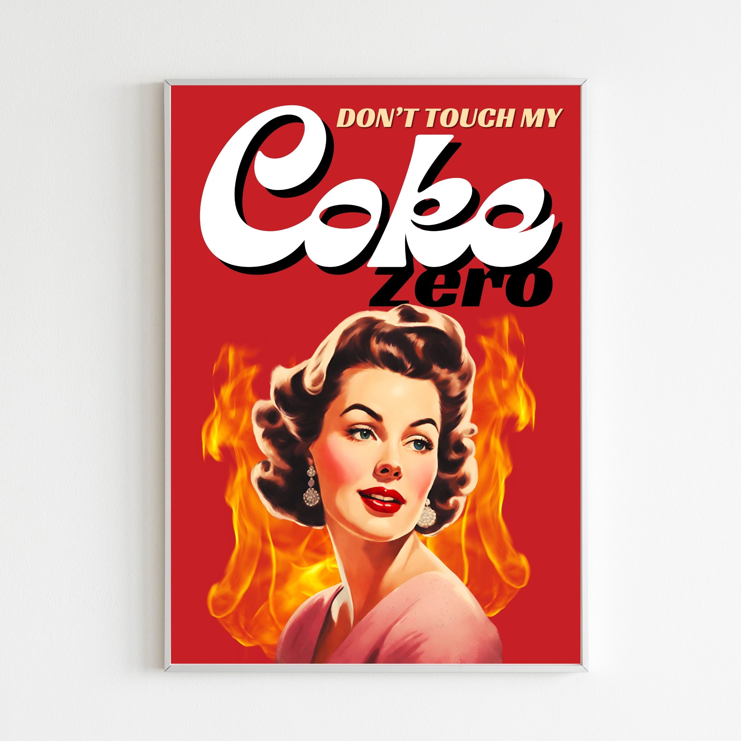 Don't Touch My Coke Zero Retro Kitchen Print, 50s 60s Housewife Soda ...