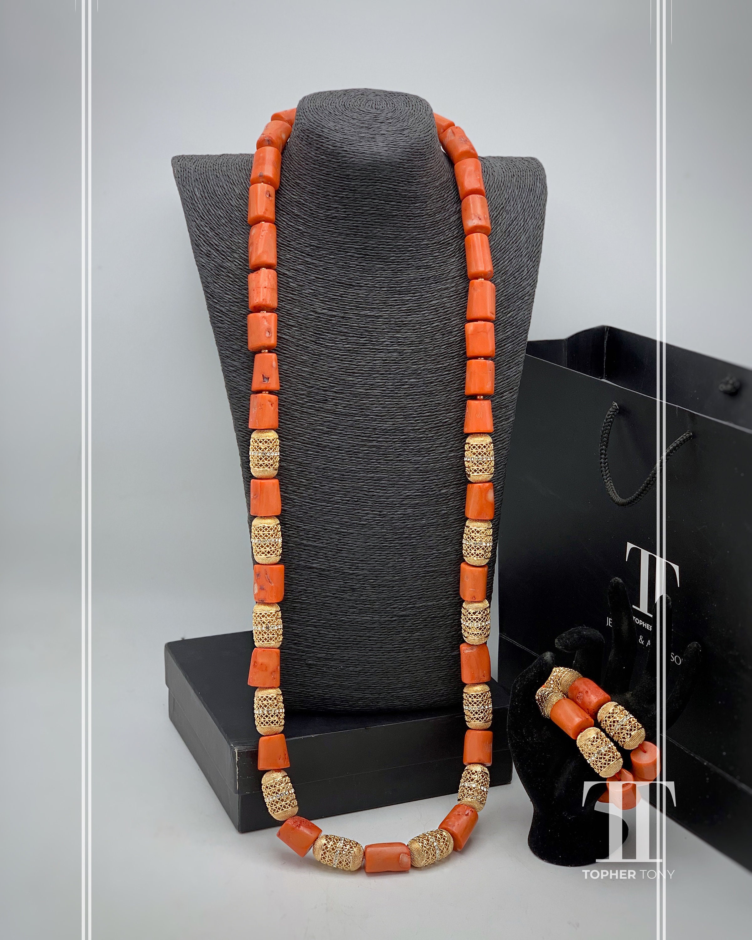 Male Traditional Beads, Coral Beads , African Male Beads, Nigerian ...