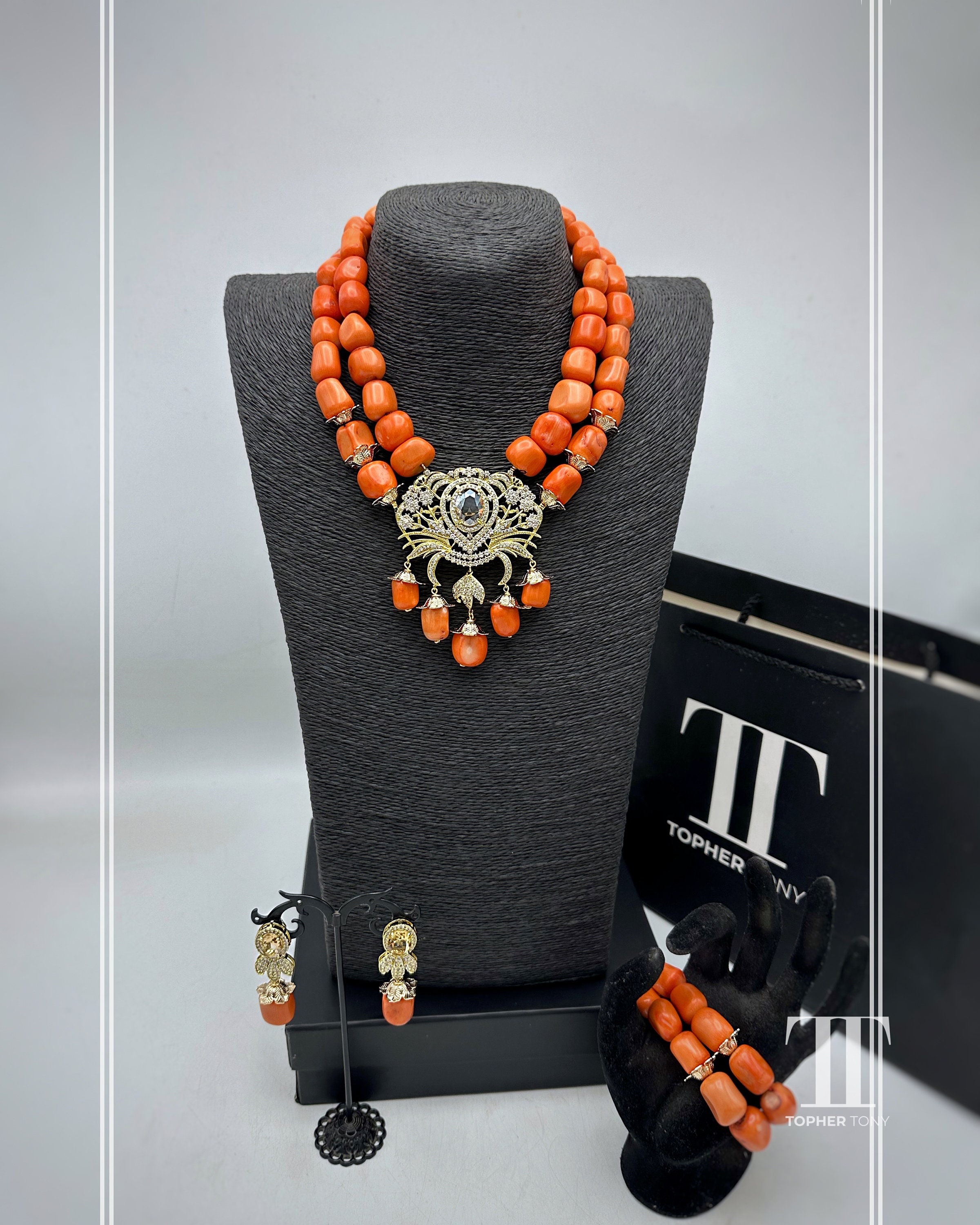 Handcrafted Beaded Jewelry, Coral Beads , With Non Tarnish Accessories ...