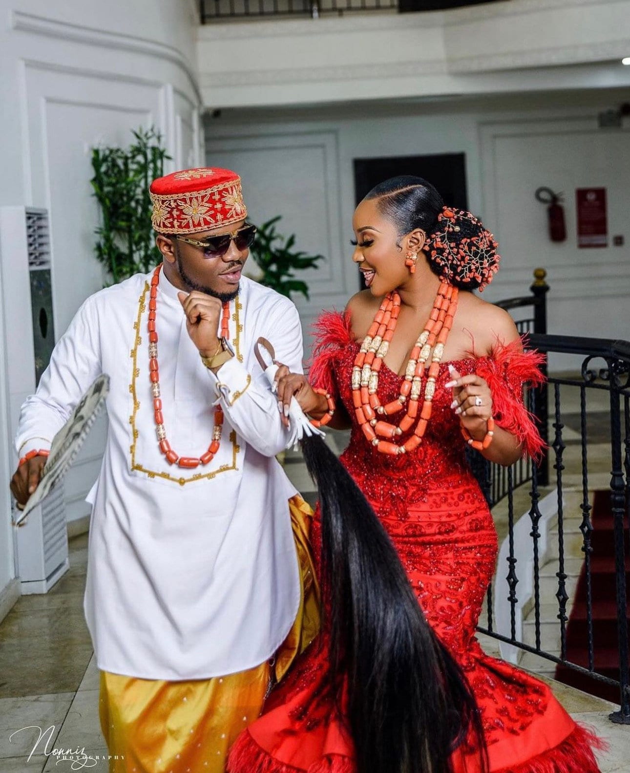 Nigerian Couple Traditional Beads,male Coral Beads,african Beads ...