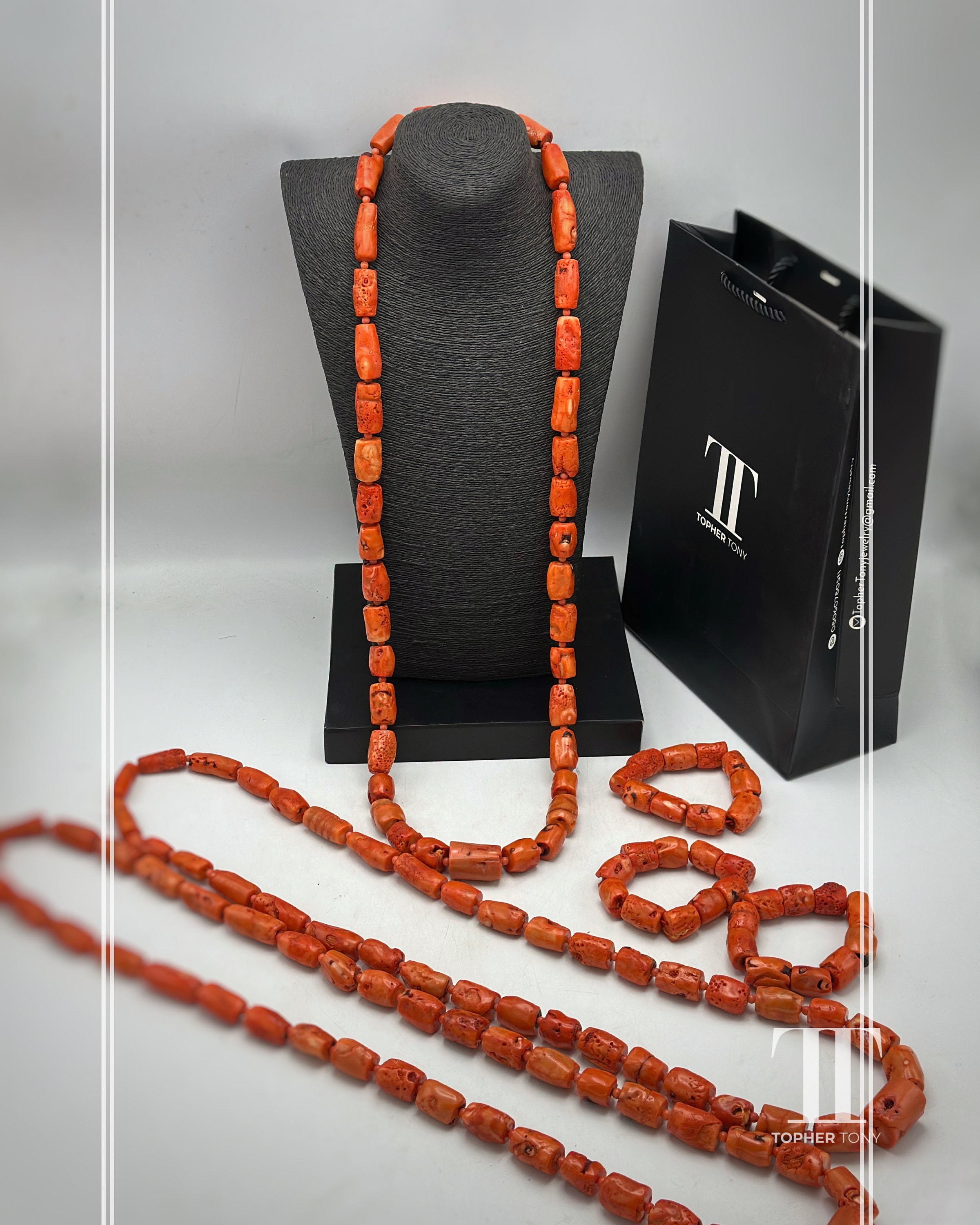 Handcrafted Beaded Jewelry, Coral Beads , African Male Beads, Nigerian ...