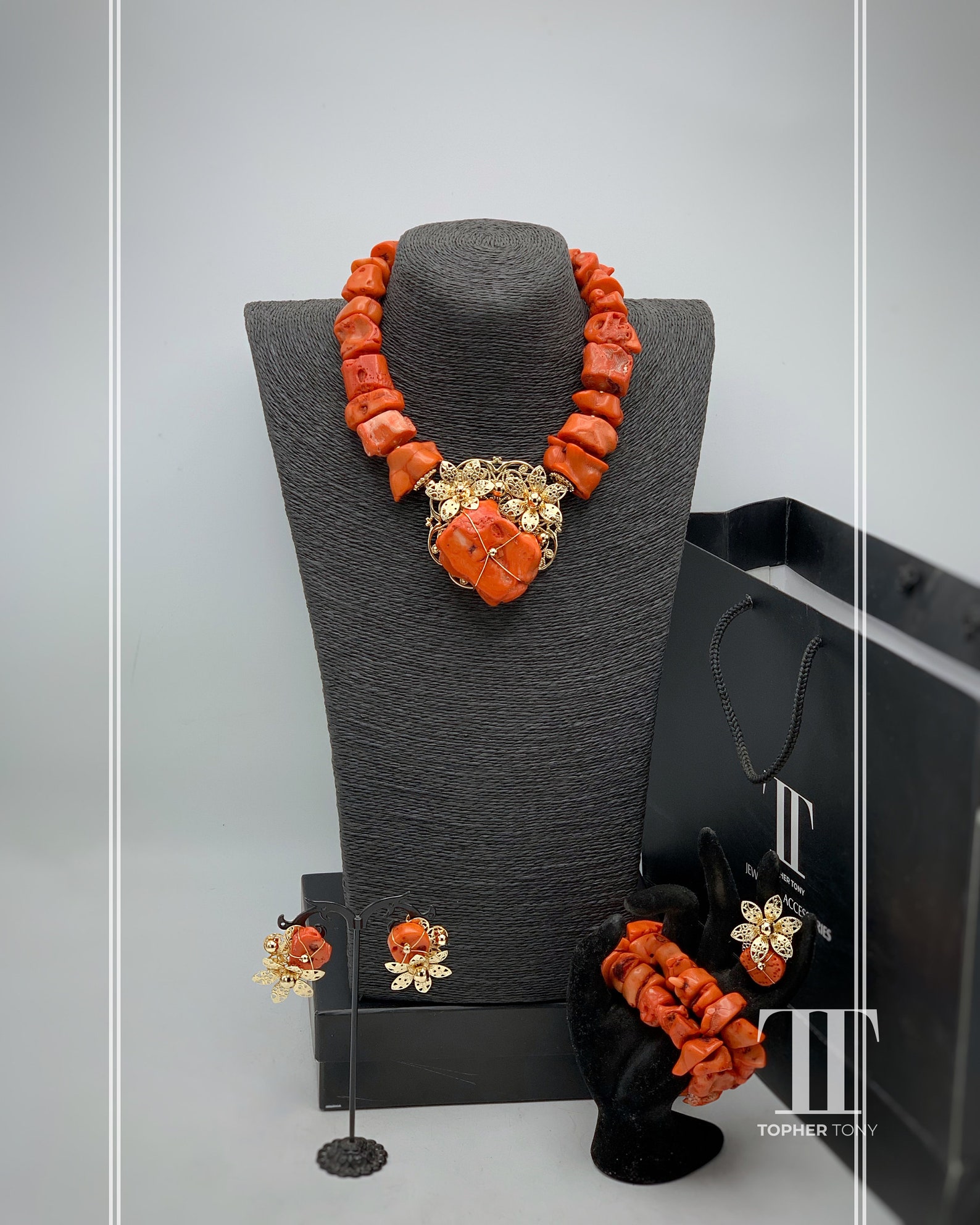 Handcrafted Beaded Jewelry, Coral Beads , With Non Tarnish Accessories ...