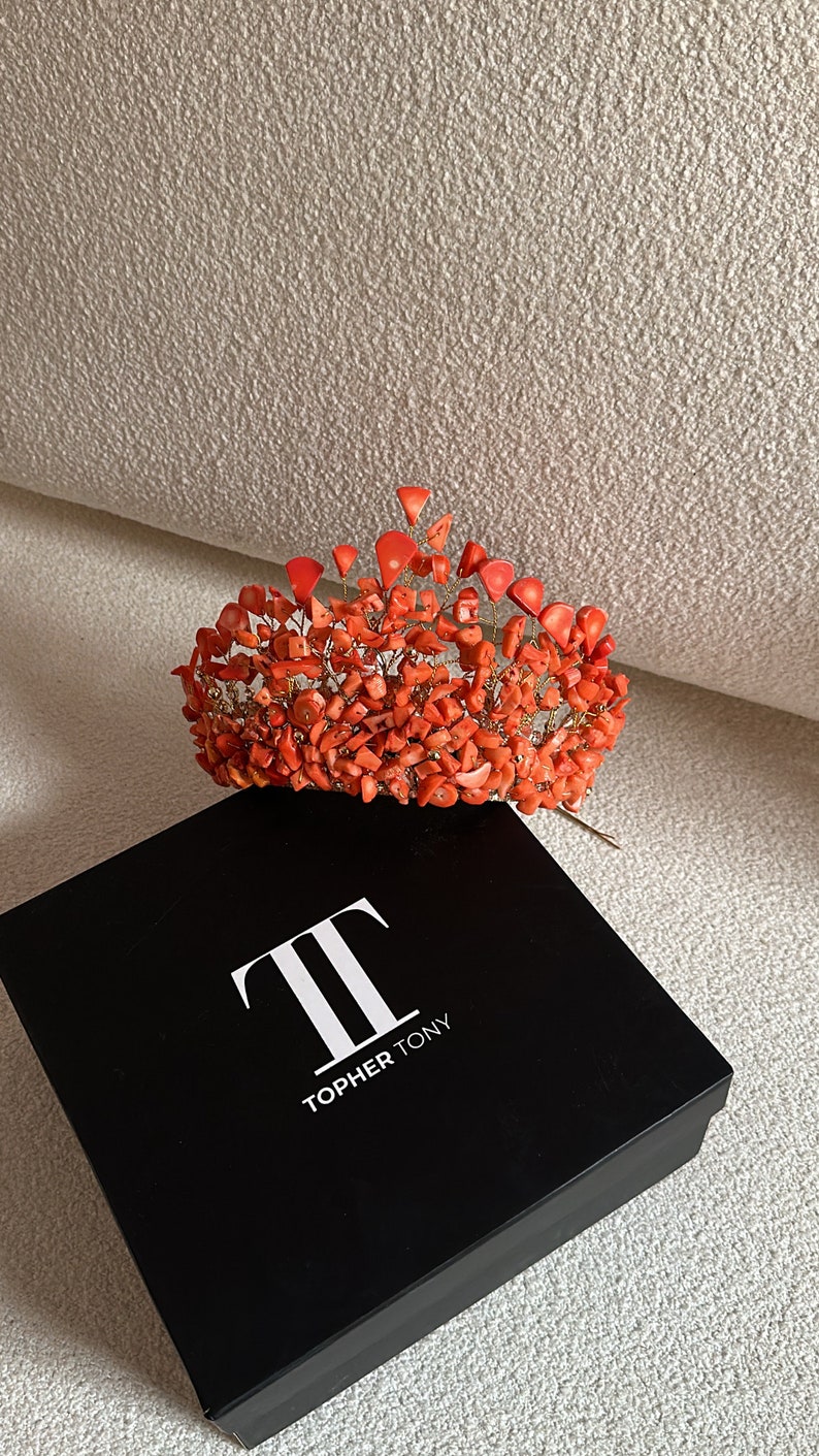 African Beaded Crown,handcrafted Beaded Hair Piece,coral Crown ...