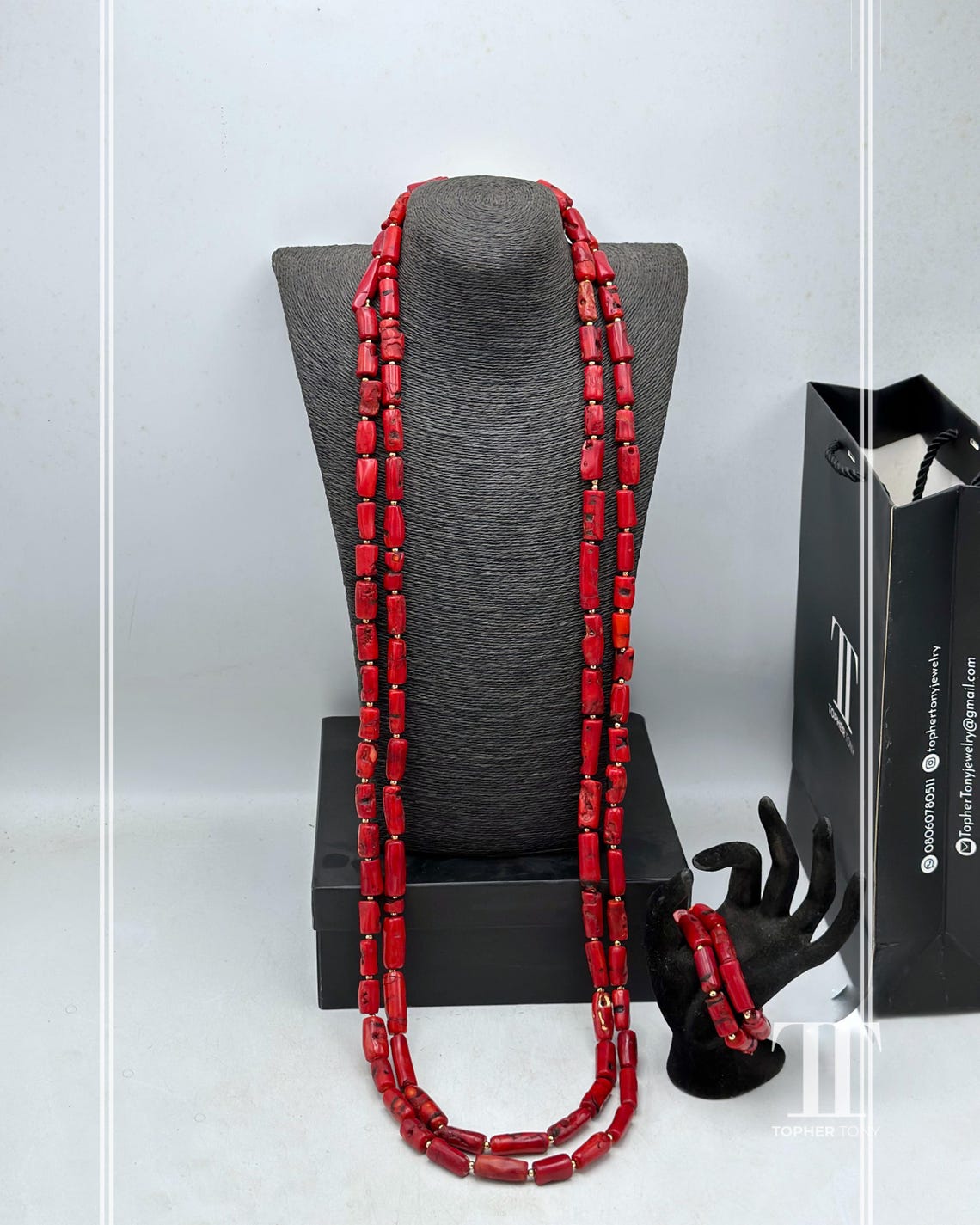 Male Traditional Beads, Red Coral Beads , African Male Beads, Nigerian ...