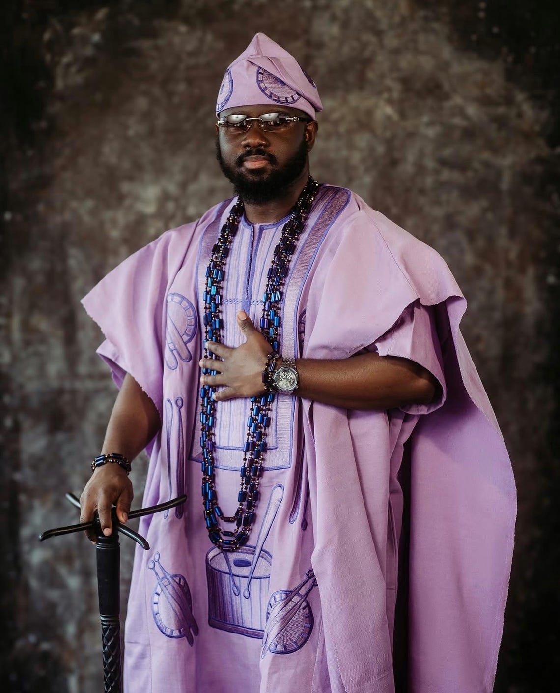 Handcrafted Beaded Jewelry, Purple Beads for Men, African Traditional ...