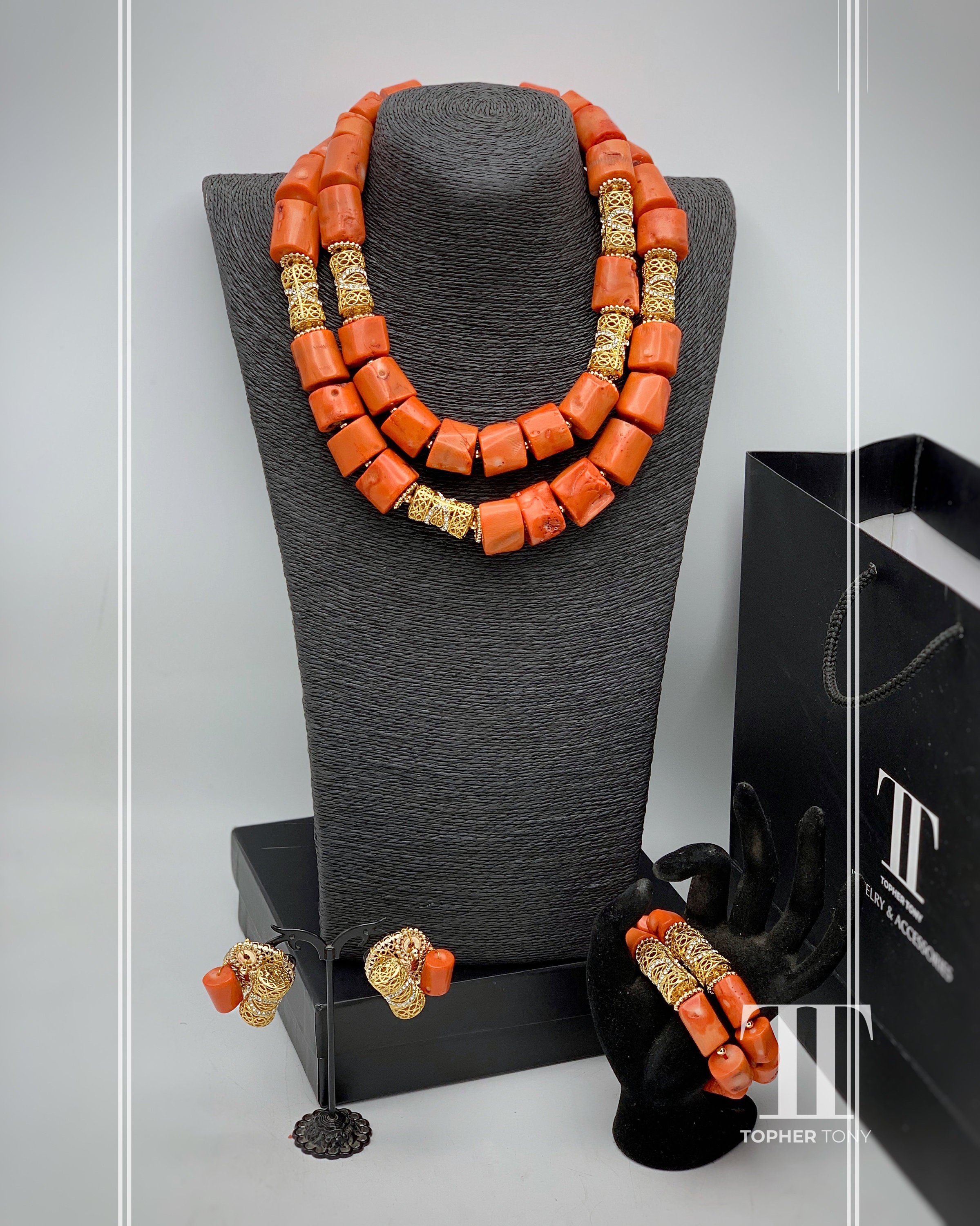 Handcrafted Beaded Jewelry, Coral Beads , With Non Tarnish Accessories ...