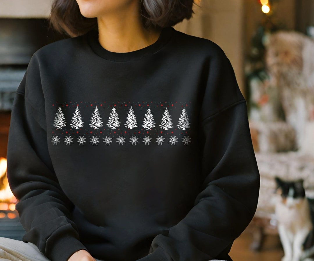 Winter Vintage Tree Snow Sweater, Winter Sweatshirt, Couple Shirt ...