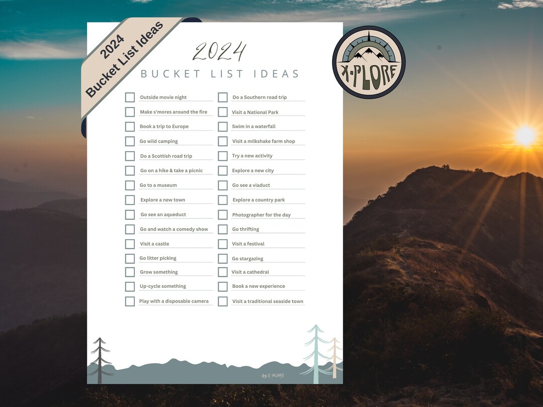 2024 'get Inspired' Bucket List Ideas Printable Bucket Check List Goal ...