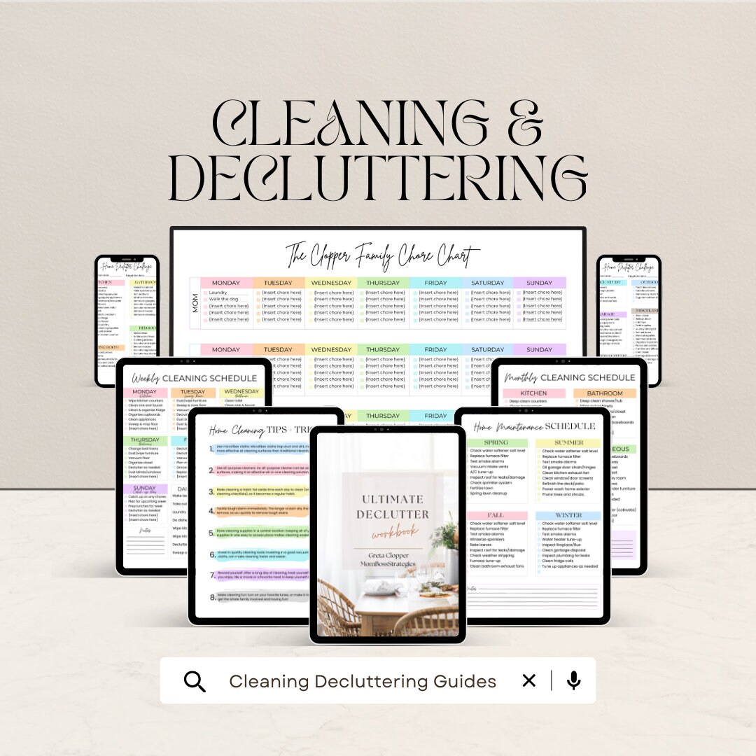 Cleaning & Decluttering Guide Printable, Organization, Minimalism ...