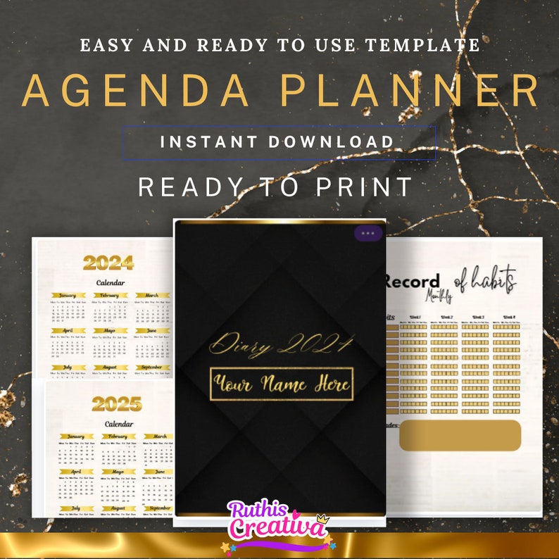 2024 2025 Diary Templates for Canva 2024 2025 Calendar, Monthly Planner ...