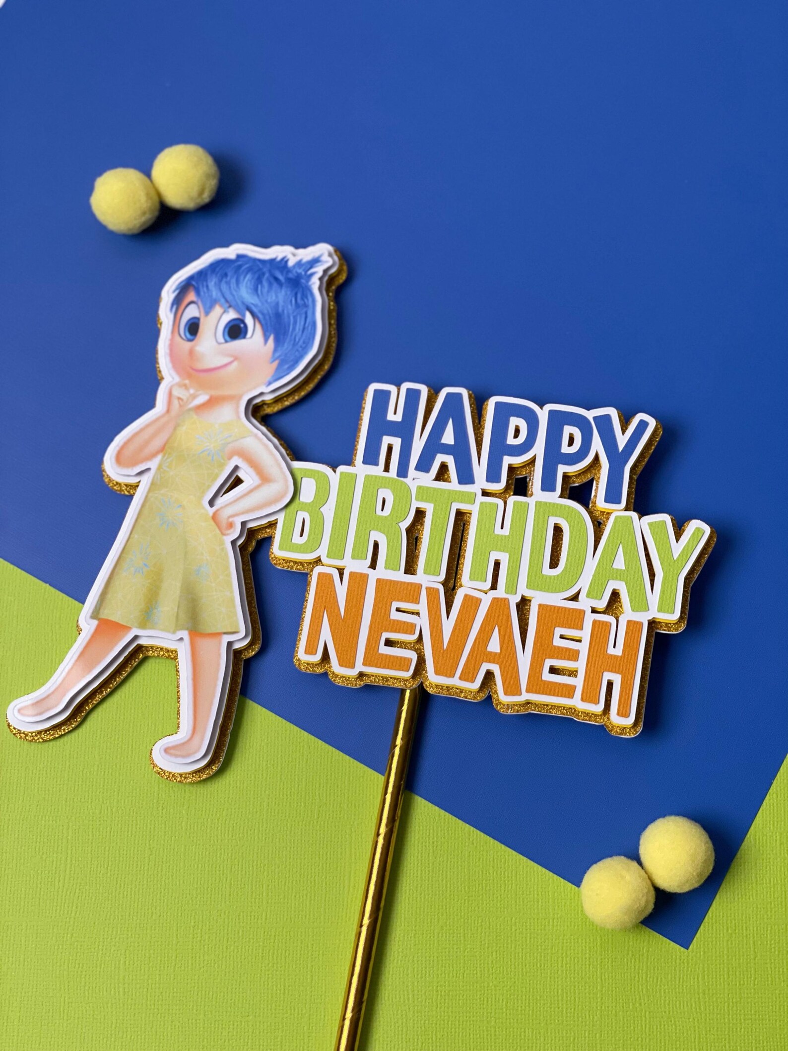 Inside Out Cake Topper, Theme Emotions, Inside Topper, Cake Topper It's ...