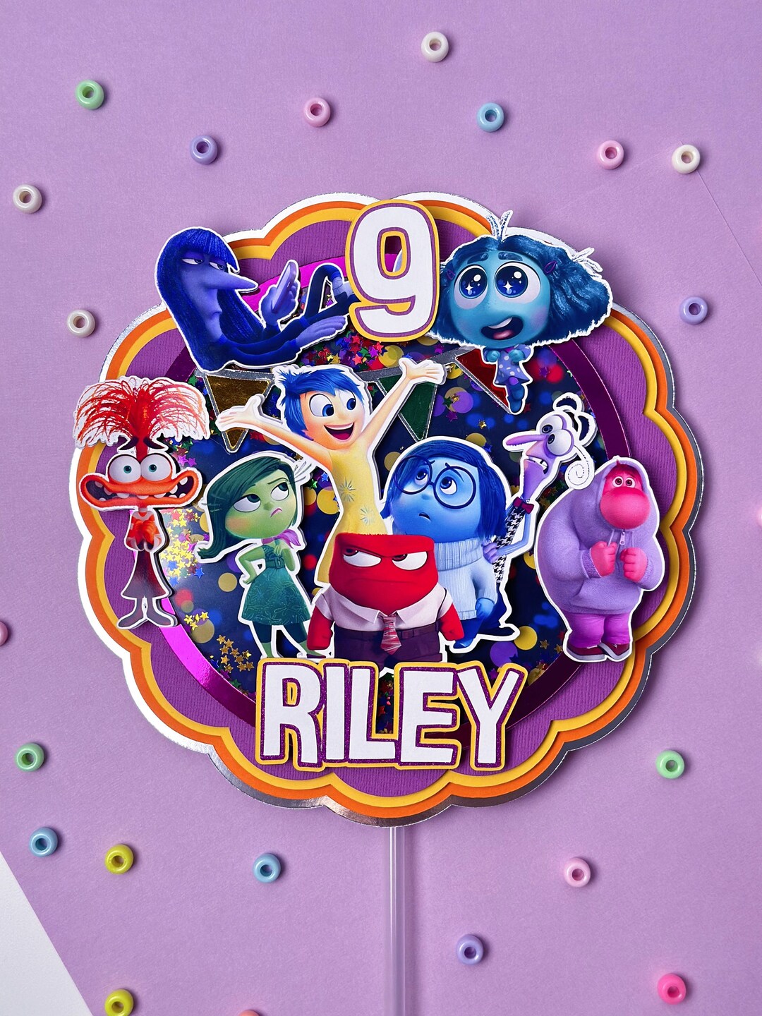 Inside Out Cake Topper Shaker, Kids Emotion Theme, Inside Favors ...