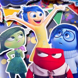 Inside Out Cake Topper Shaker, Kids Emotion Theme, Inside Favors ...