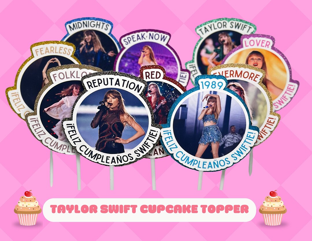 Taylor Swift Cupcake Toppers, Eras Cupcake Toppers, Customizable ...
