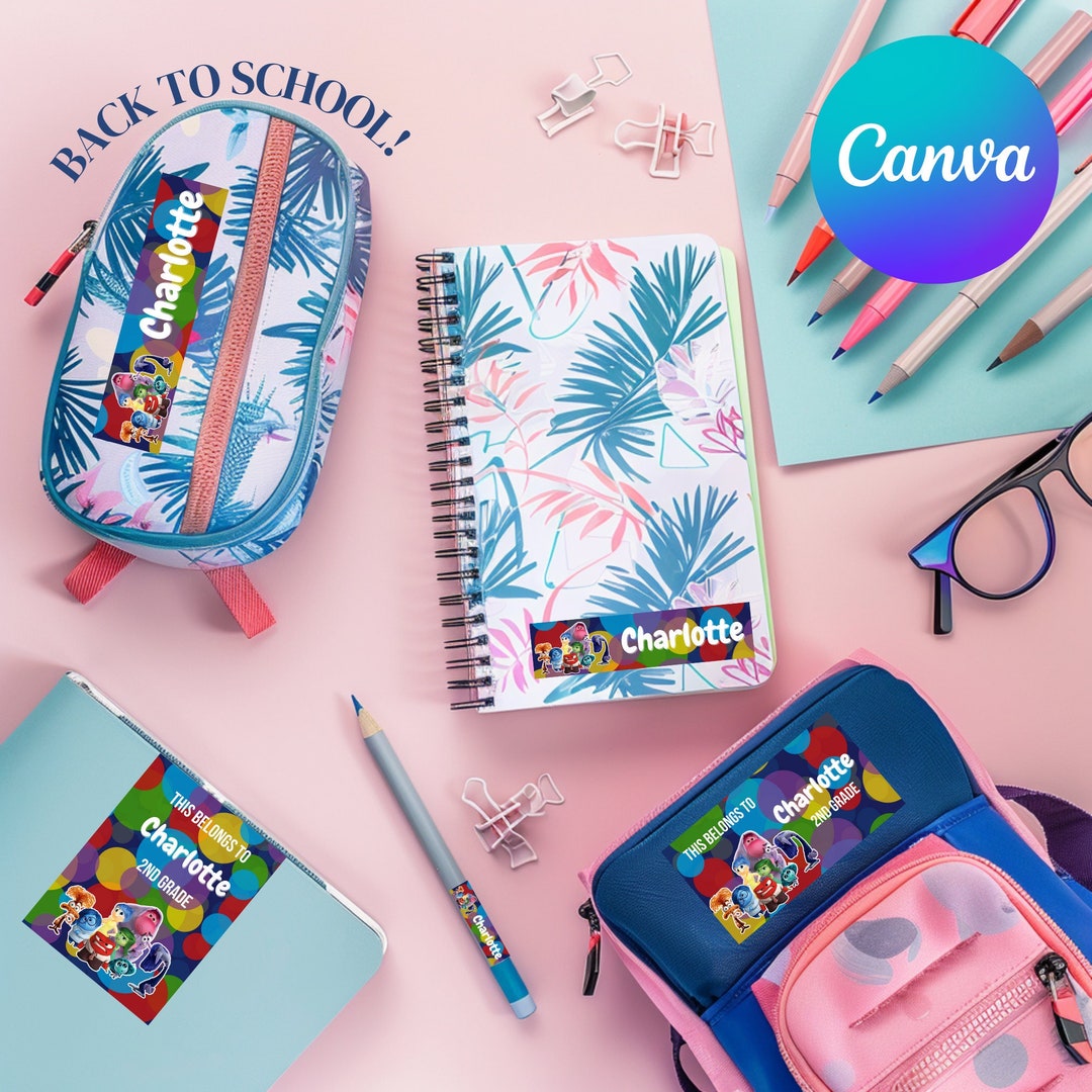 Inside Labels School, Kids Name Stickers, Preschool Name Labels ...