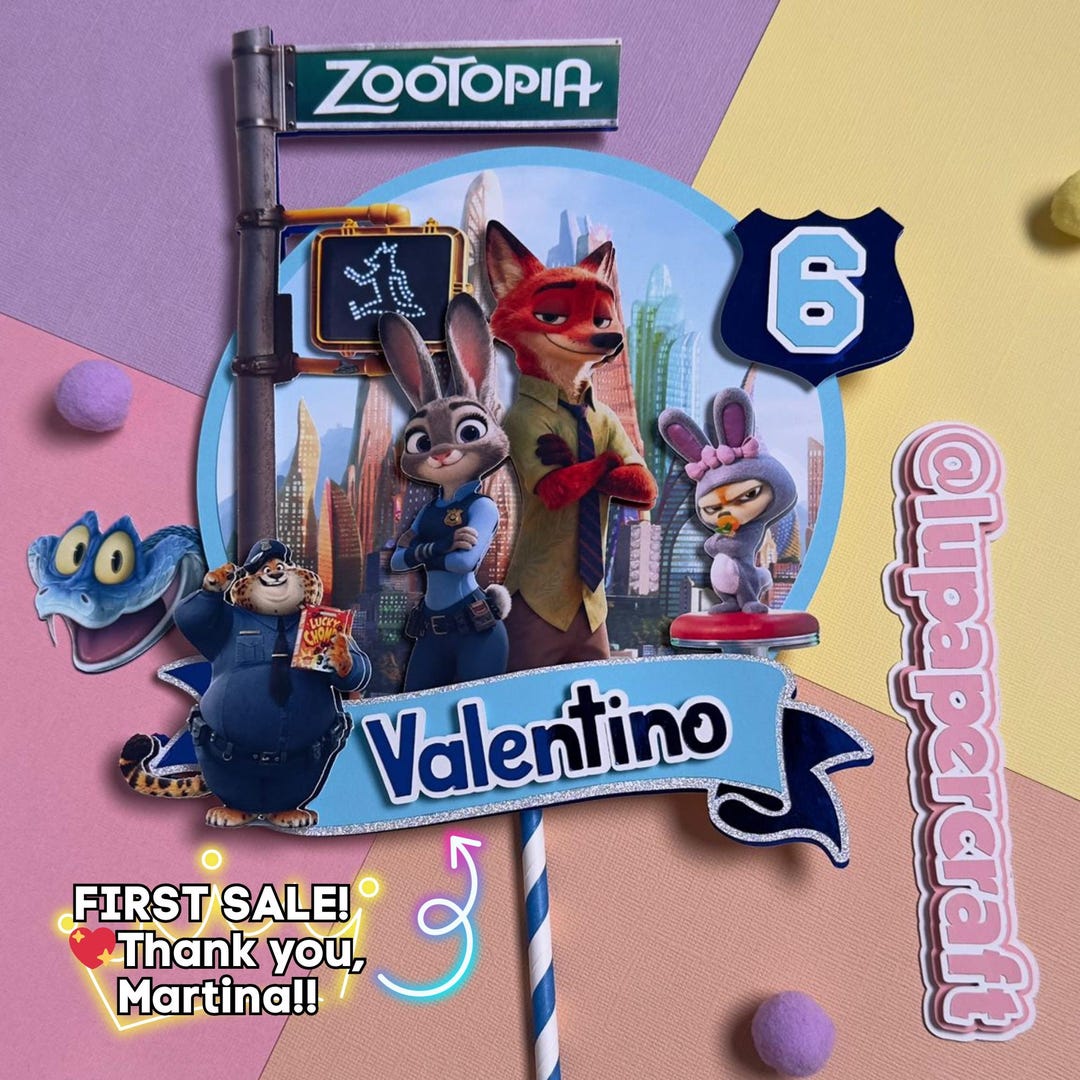Zootopia Cake Topper, Zootopia Birthday Cake Decoration, Kids Zootopia ...