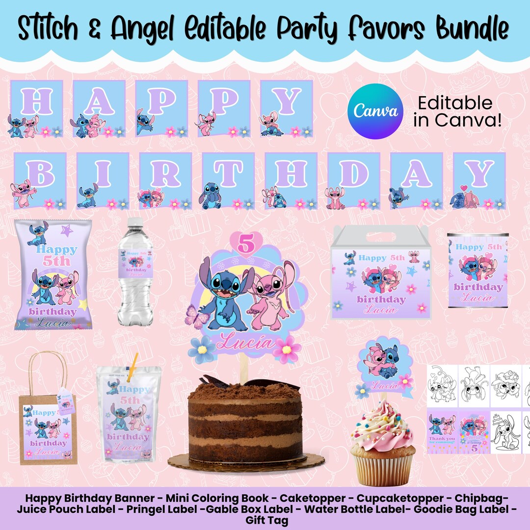 Stitch Party Favors Bundle – Stitch Favors Party – Stitch Angel Party ...