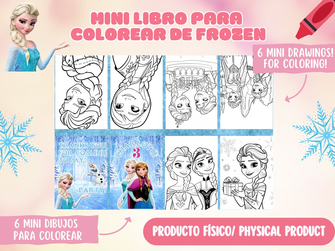 Ellsa and Anna's Mini Frozen Coloring Book, Frozen Party Favors - Etsy