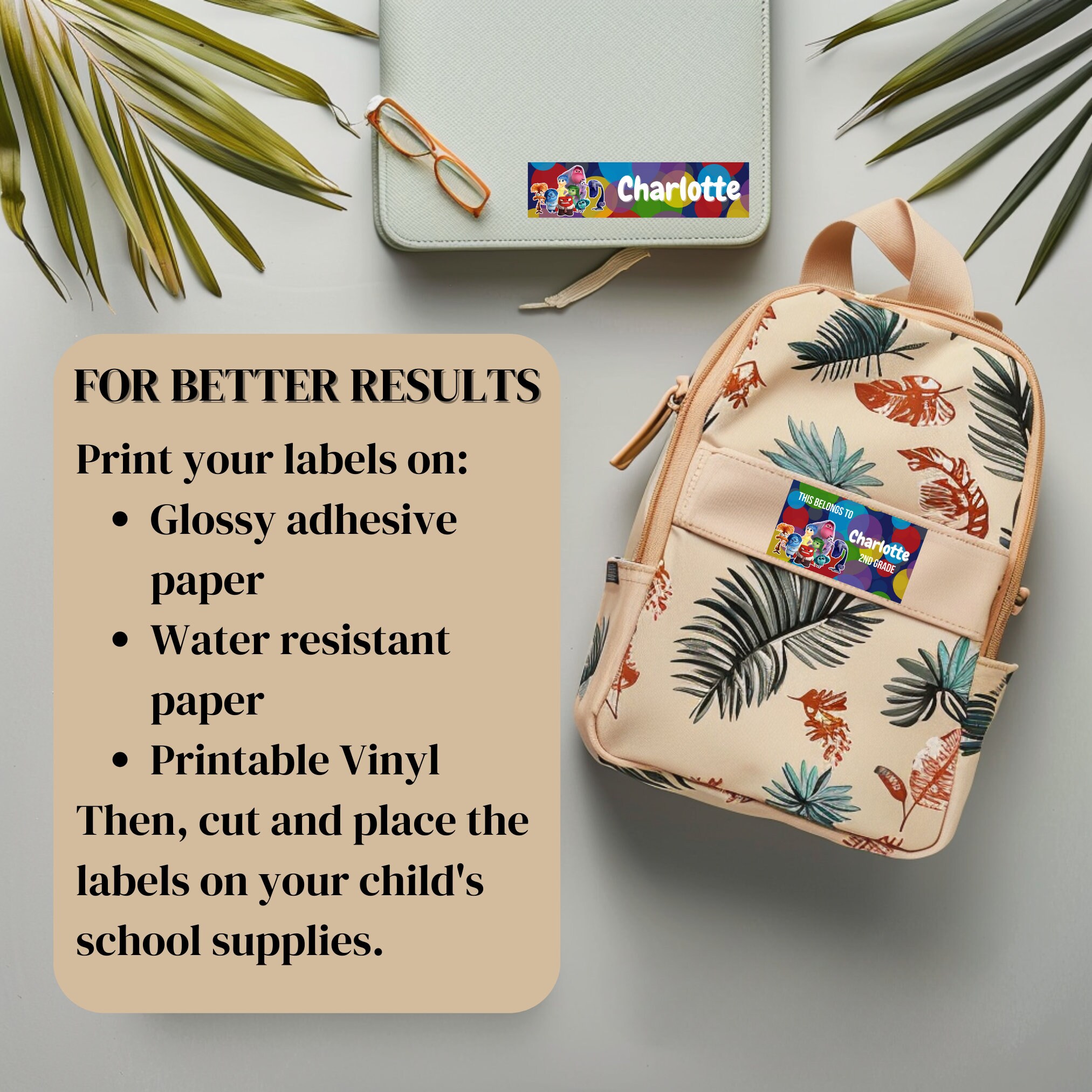 Inside Labels School, Kids Name Stickers, Preschool Name Labels ...